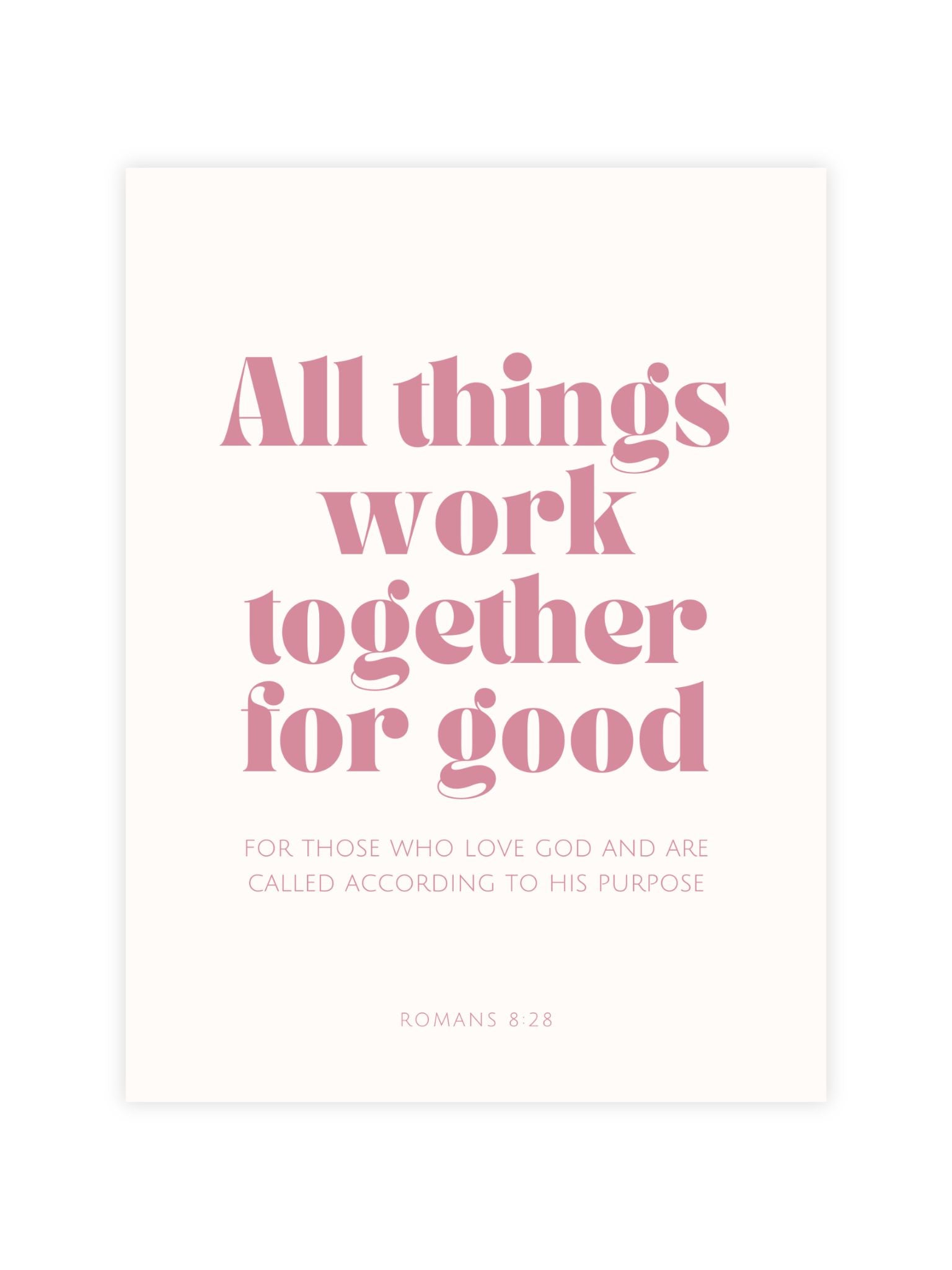 Christelijke poster 'All things for good' – Daughter.nl